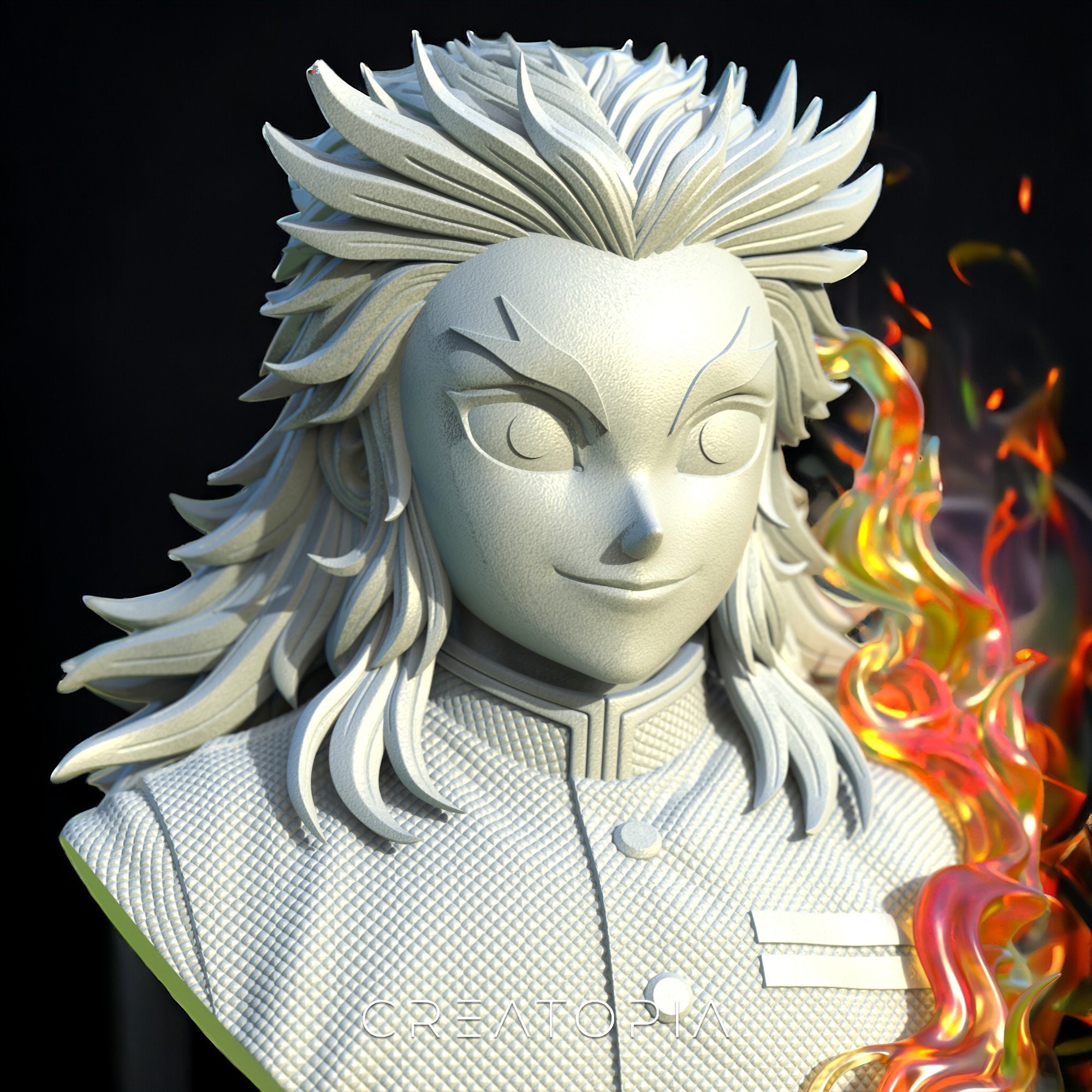 Rengoku Bust 3D Printable Stl Kimetsu No Yaiba Rengoku Figure Stl Files ...