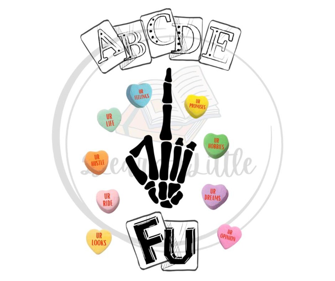Valentines ABCDE FU Digital Design PNG - Etsy