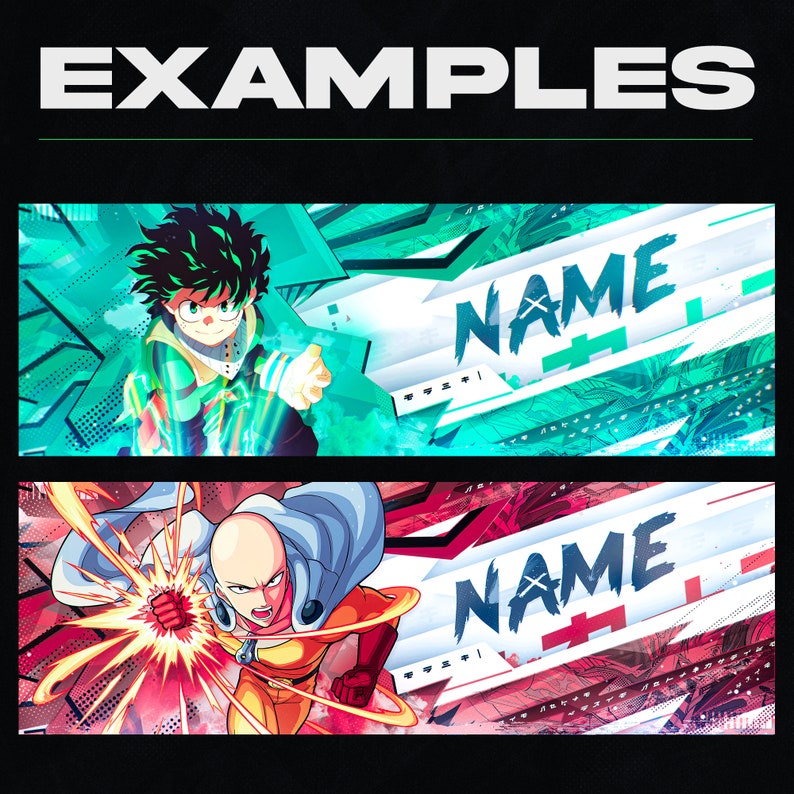 Anime Banner Template: Easy Edit for Twitter, Twitch, Kick, Facebook - Etsy