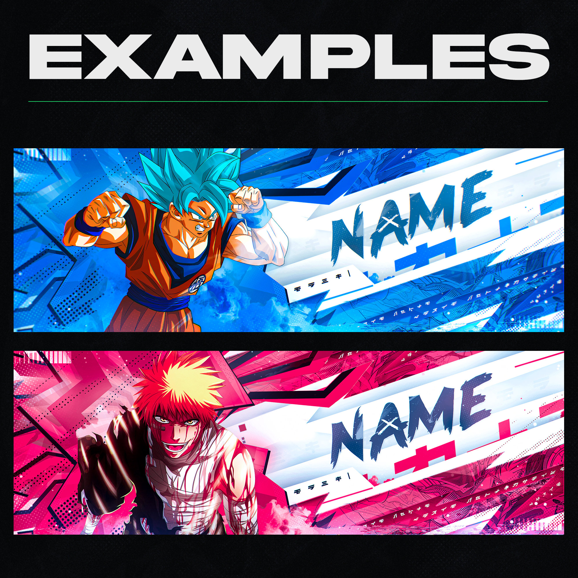 Anime Banner Template: Easy Edit for Twitter, Twitch, Kick, Facebook - Etsy