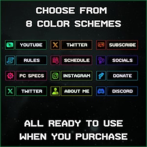 Animated Stream Overlay Full Package | 8 Different Colors | Easy to Use ...