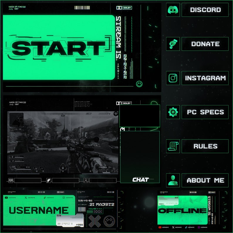 Animated Stream Overlay Full Package 8 Different Colors Easy to Use - Etsy