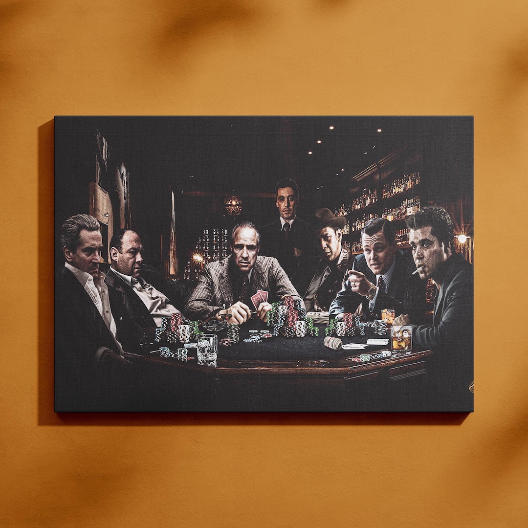 Famous Gangsters Poker Night Canvas Art, Mafia Wall Art, Premium Print ...