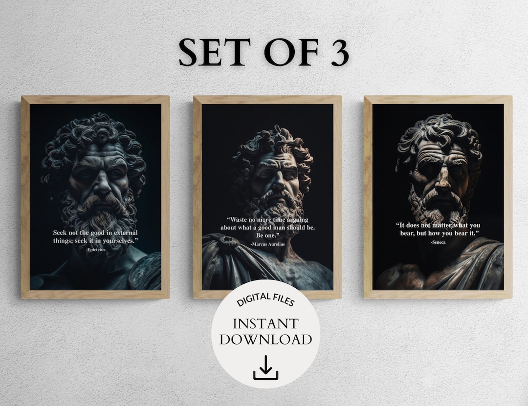 Set of 3 Stoic Quote Wall Art Printables - From the Stoic Philosophers ...