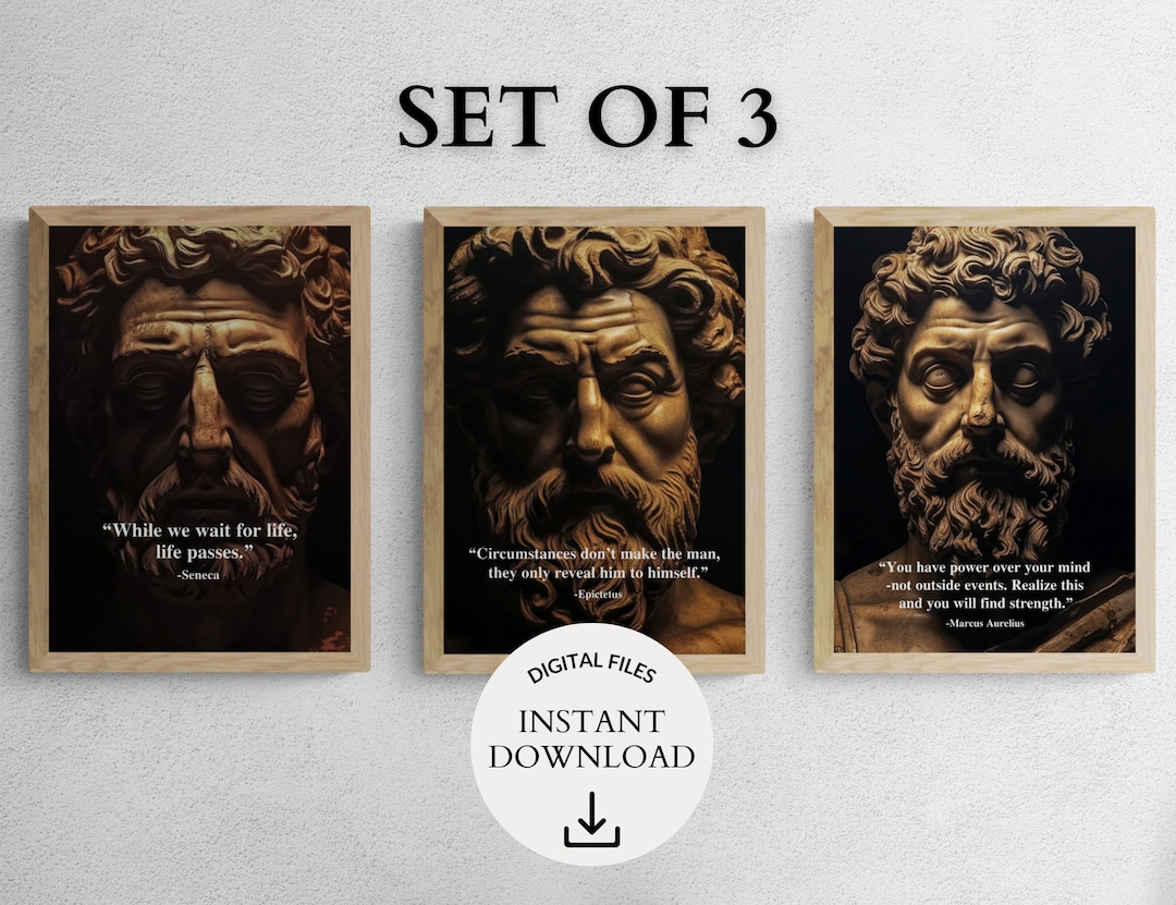 Set of 3 Stoic Quote Wall Art Printables - Ancient Stoic Philosophers ...