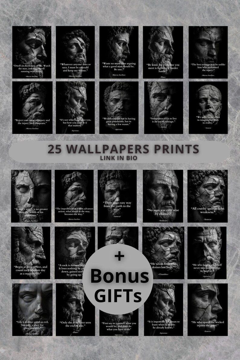 Philosophers Wall Decor | Printable Art | Stoicism Print | Motivational ...