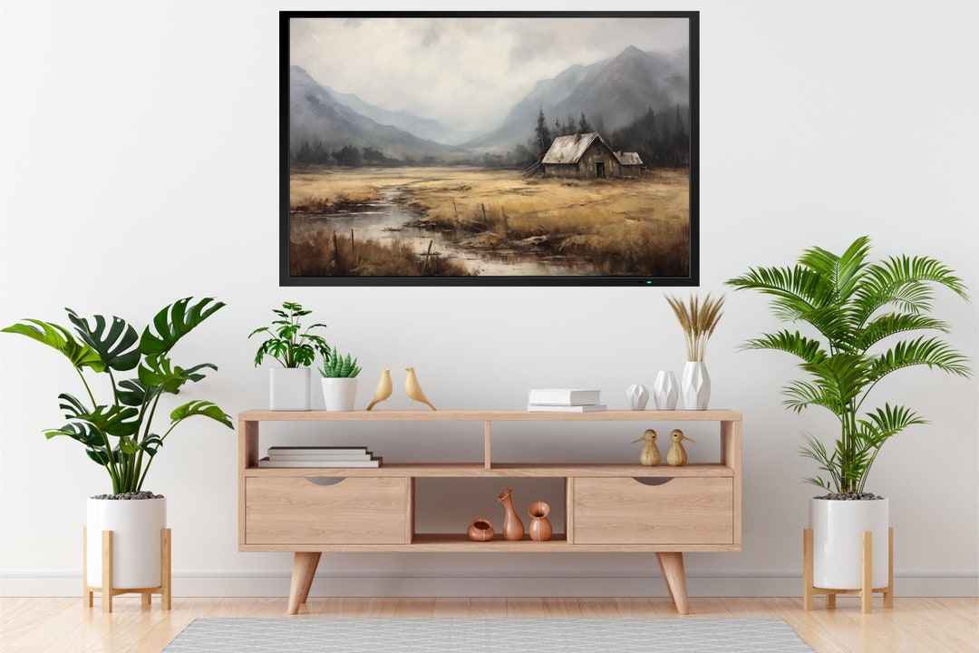 Frame TV Art Vintage Samsung Frame TV Fall Field Art Cottage Artwork ...