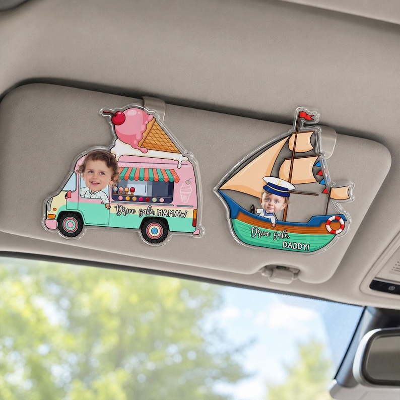 Personalized Vehicle Kids Photo Car Visor Clip: Custom Baby Face Sun ...
