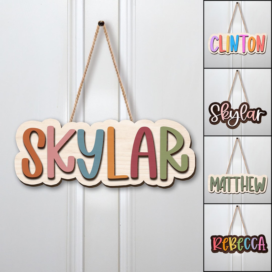 Personalized Kids Door Sign, Custom Baby Name Sign, Kids Room Signs ...