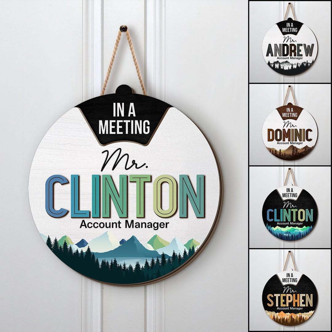 Personalized Work Status Sign for Office Door, Custom Rotating Name ...