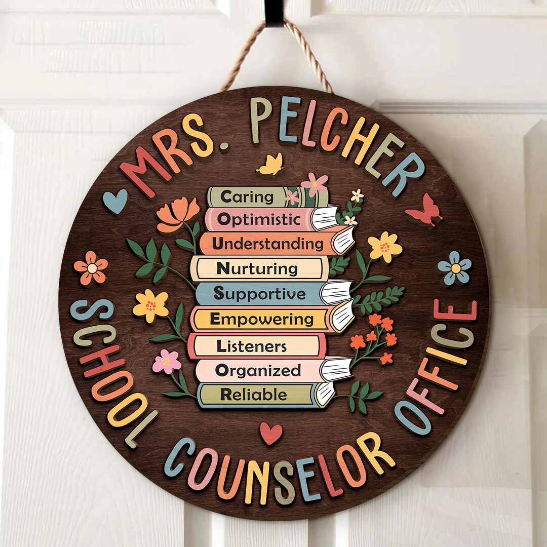 Custom 3D School Counselor Office Door Sign, Personalized Back to ...