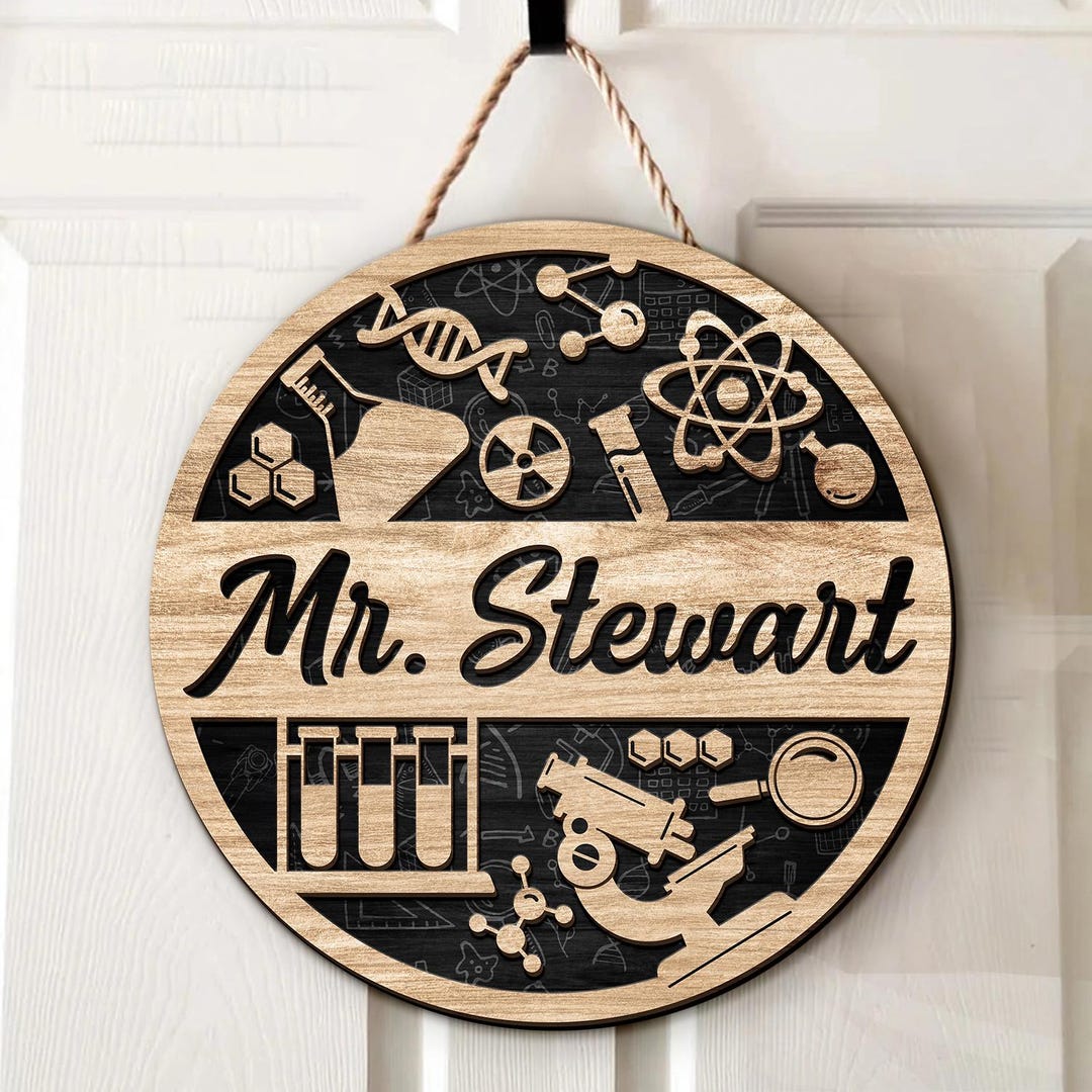 Personalized Science Teacher Door Hanger: 3D Classroom Decor - Etsy