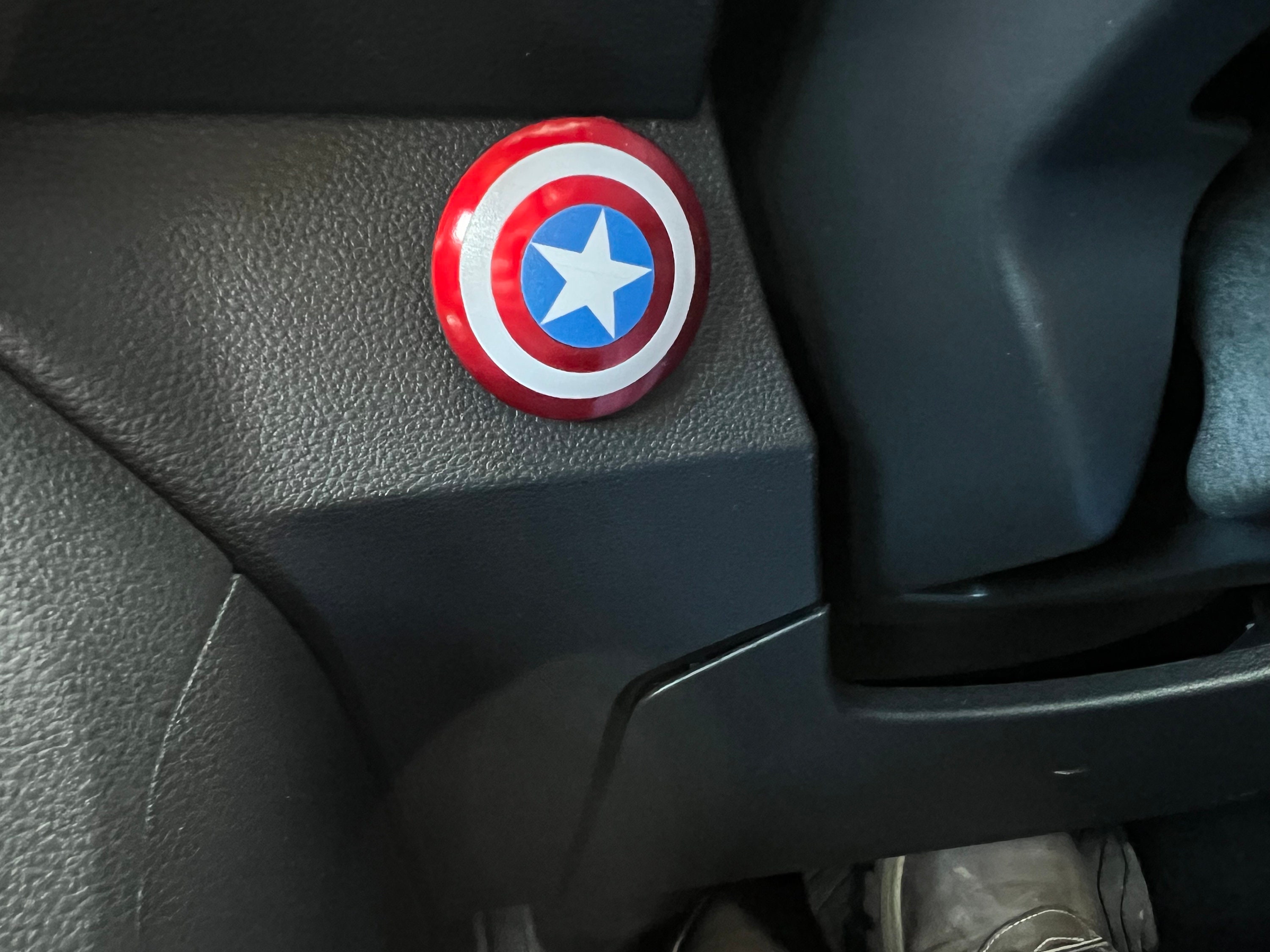 Captain America Shield Avengers Marvel Car Push Start Stop Button Cover.Plastic car accessories