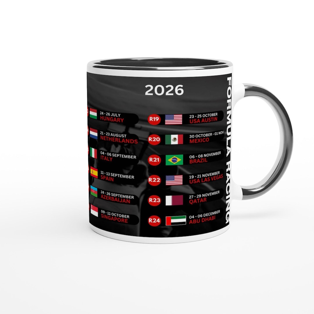 2026 Formula Racing Calendar Mug: Race Car Fan Gift - Etsy