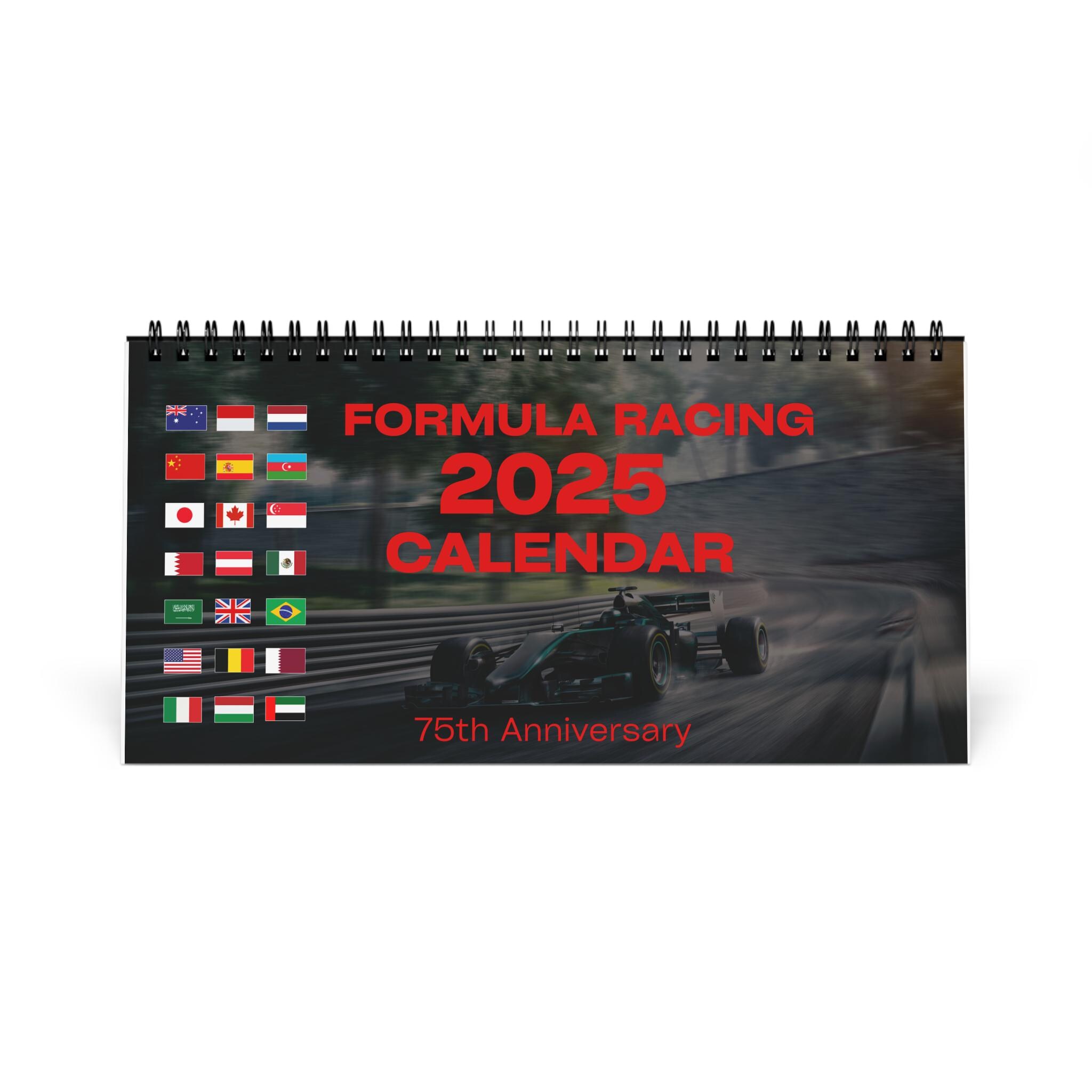 Formula Racing 2025 Schedule Desktop Calendar, Country Flags, Dates ...