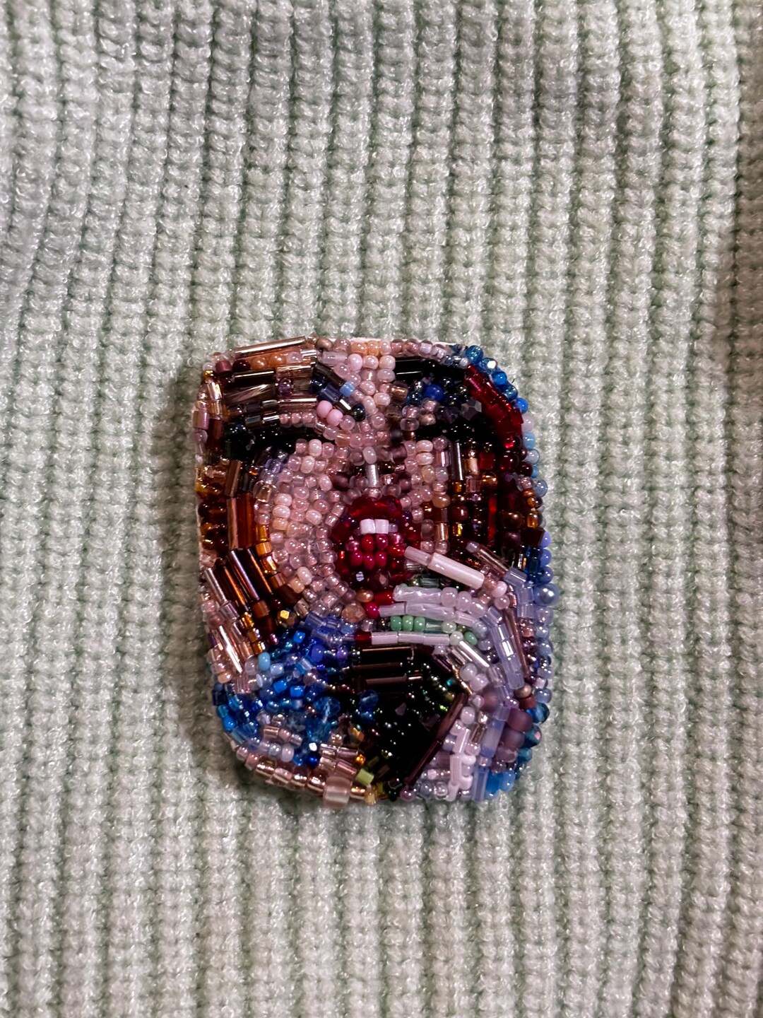 One-of-a-kind Beaded Portrait Brooch - Charming Gift Idea for Her - Etsy