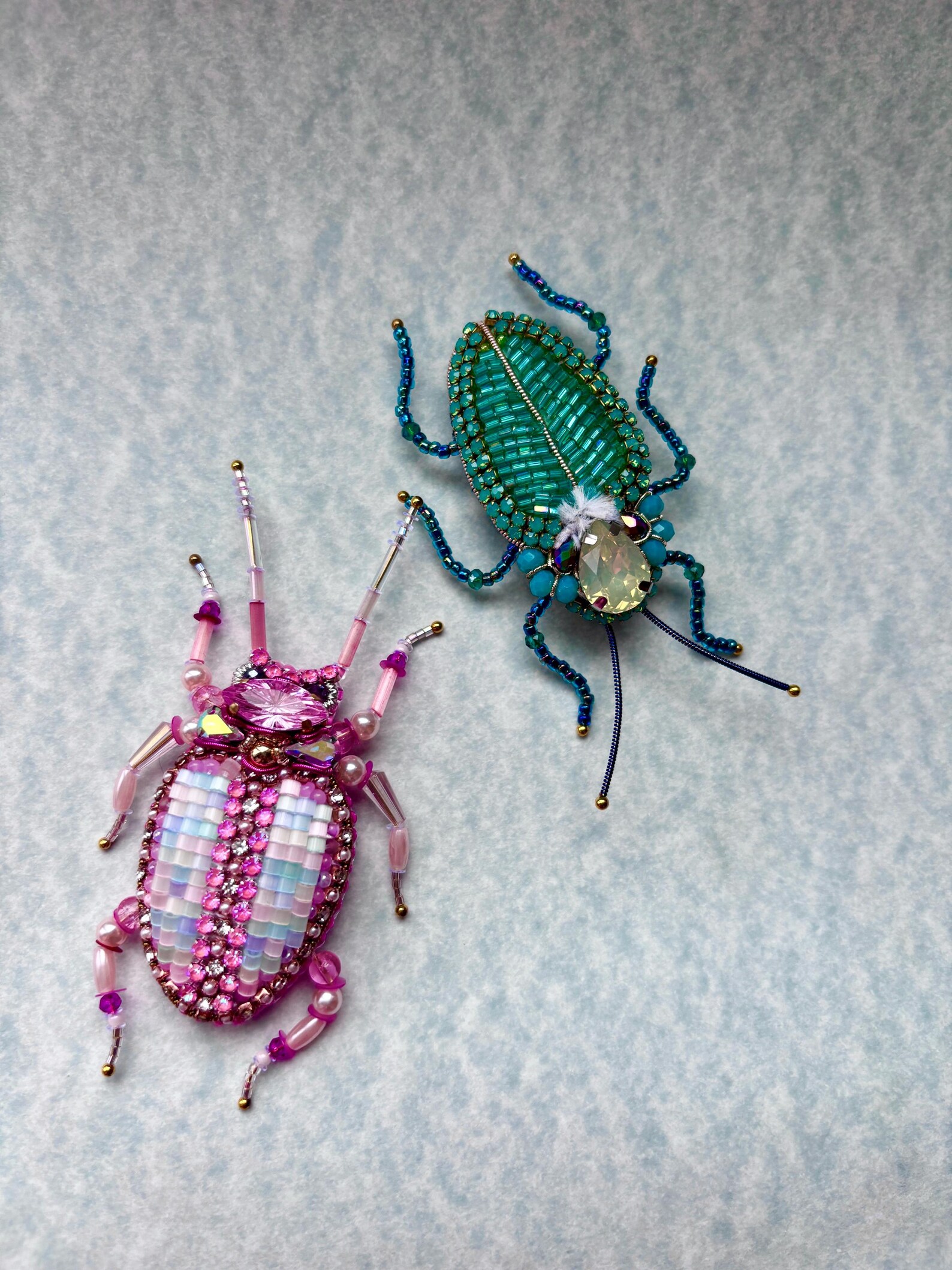 Pink Beetle Brooch, Beaded Bug Pin, Embroidered Insect Jewelry Gifts - Etsy