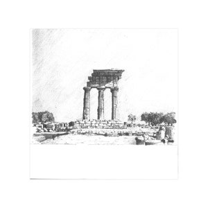 Drawing - Valley of the Temples of Agrigento - Temple of the Dioscuri ...