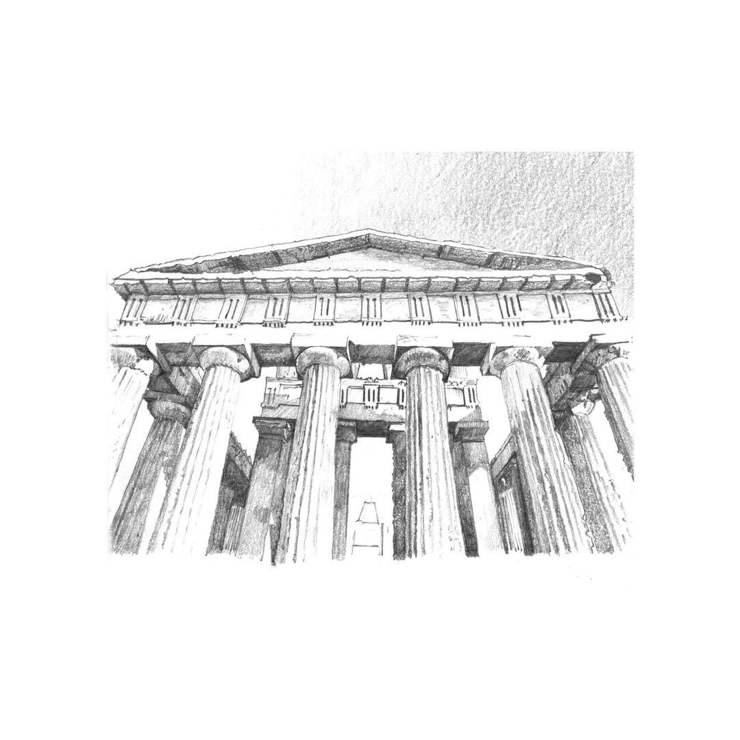 Drawing - Valley of the Temples of Agrigento - Temple of Concord - Etsy