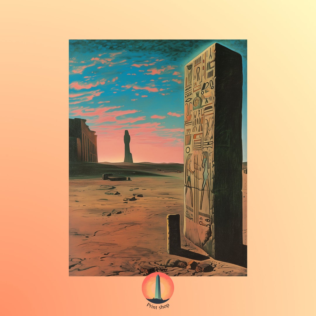 Print of an Ancient Egypt Landscape Painting, Egyptian Wall Art ...