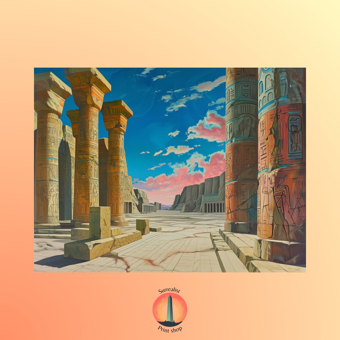 Print of an Ancient Egypt Landscape Painting, Egyptian Wall Art ...