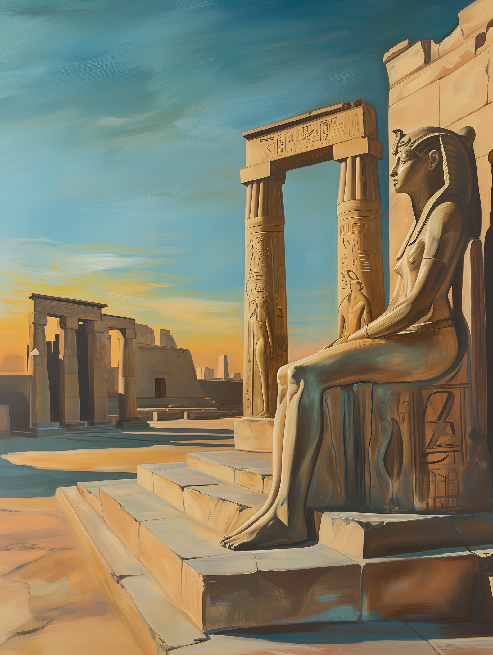 Ancient Egypt Landscape Painting, Egyptian Mythology, Egyptian Decor ...