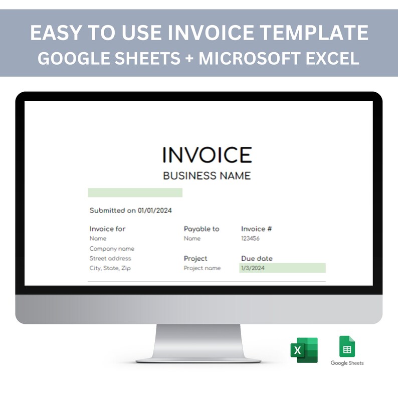 Simple Invoice Spreadsheet Excel File Invoice Template Google Sheet ...