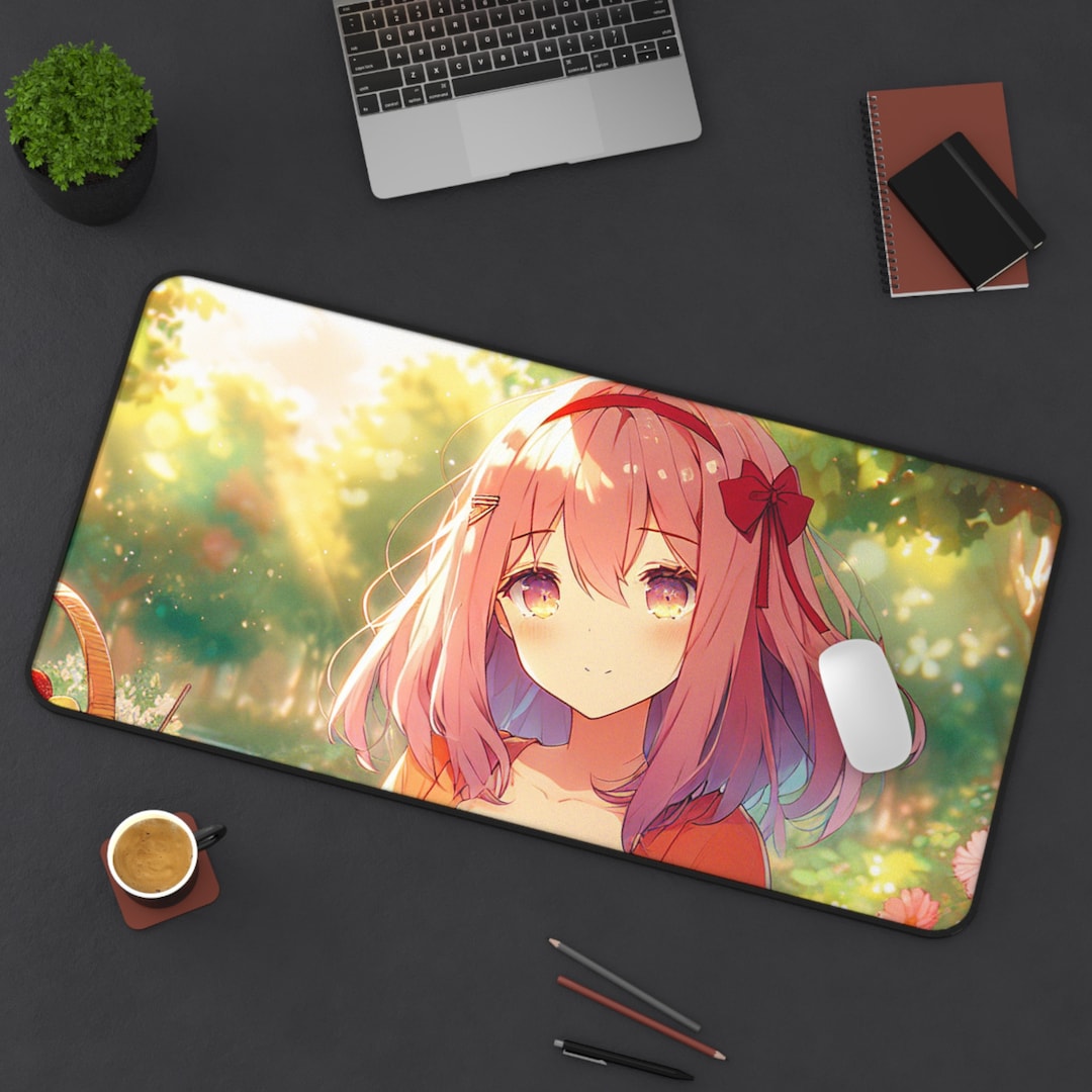 Waifu Anime Desk Mat Anime Deskmat Japanese Desk Mat Anime Character ...