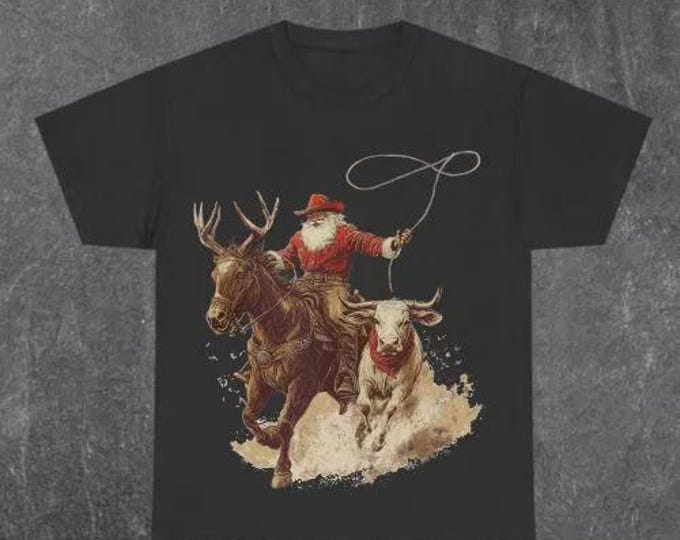 PNG Cowboy Santa Western Roping Christmas, Vintage Country Png, Howdy ...