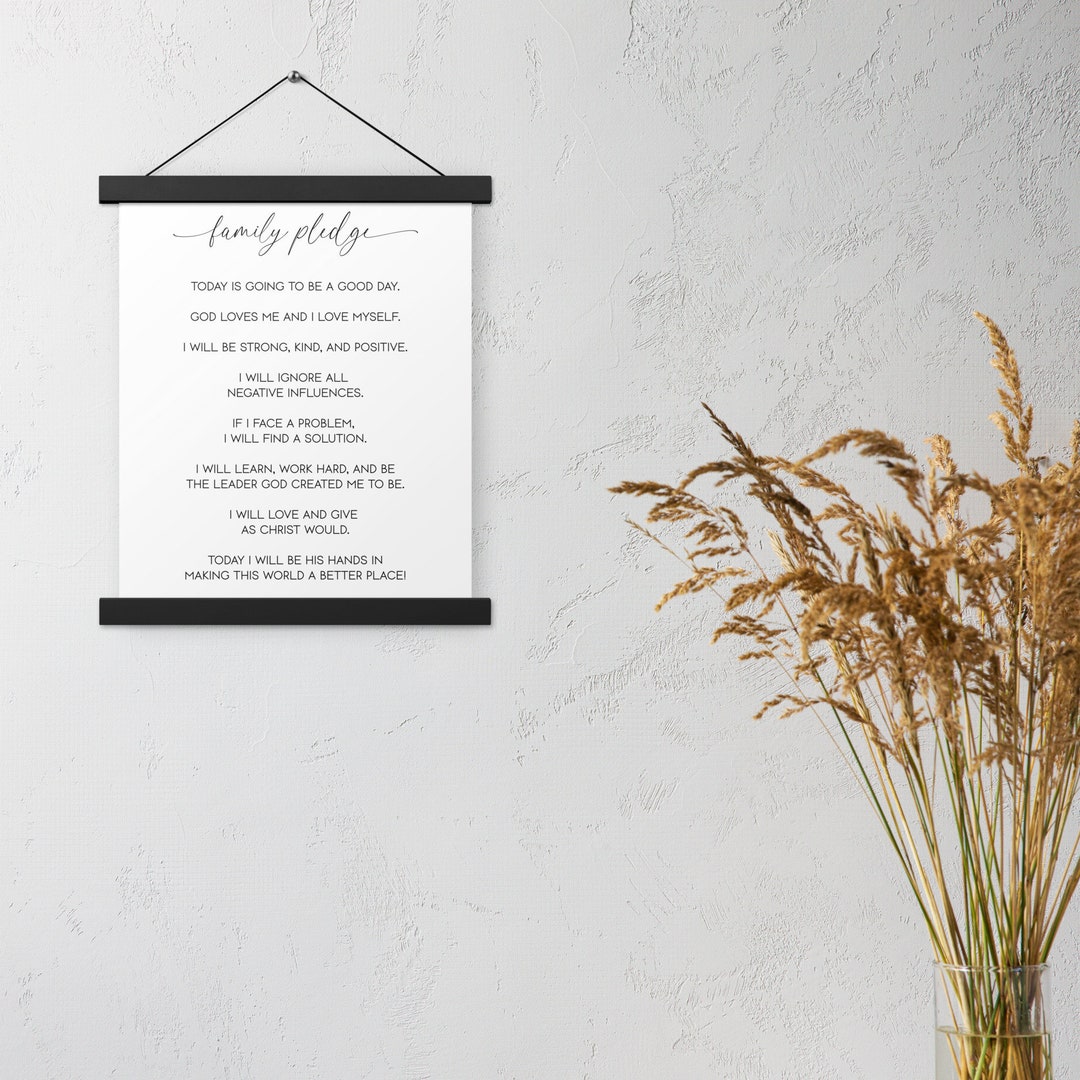 Family Pledge Banner for Home Wall Decor Family Pledge Flag for Kid ...
