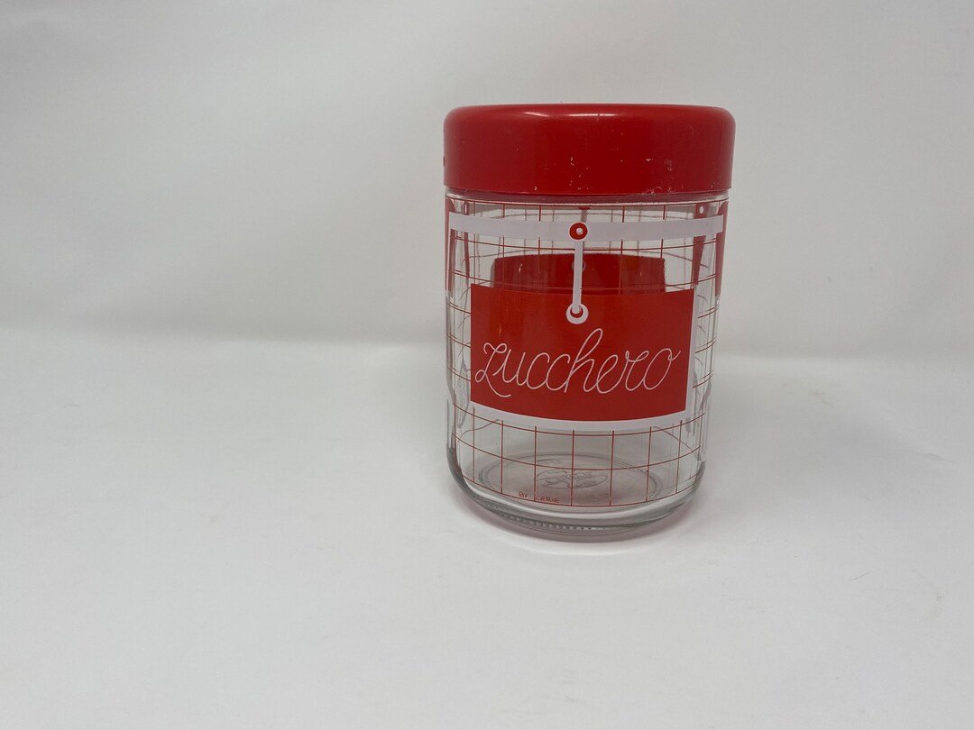 Vintage Italian Sugar Canister, Cerve “zucchero” Canister, 5.5" Red ...