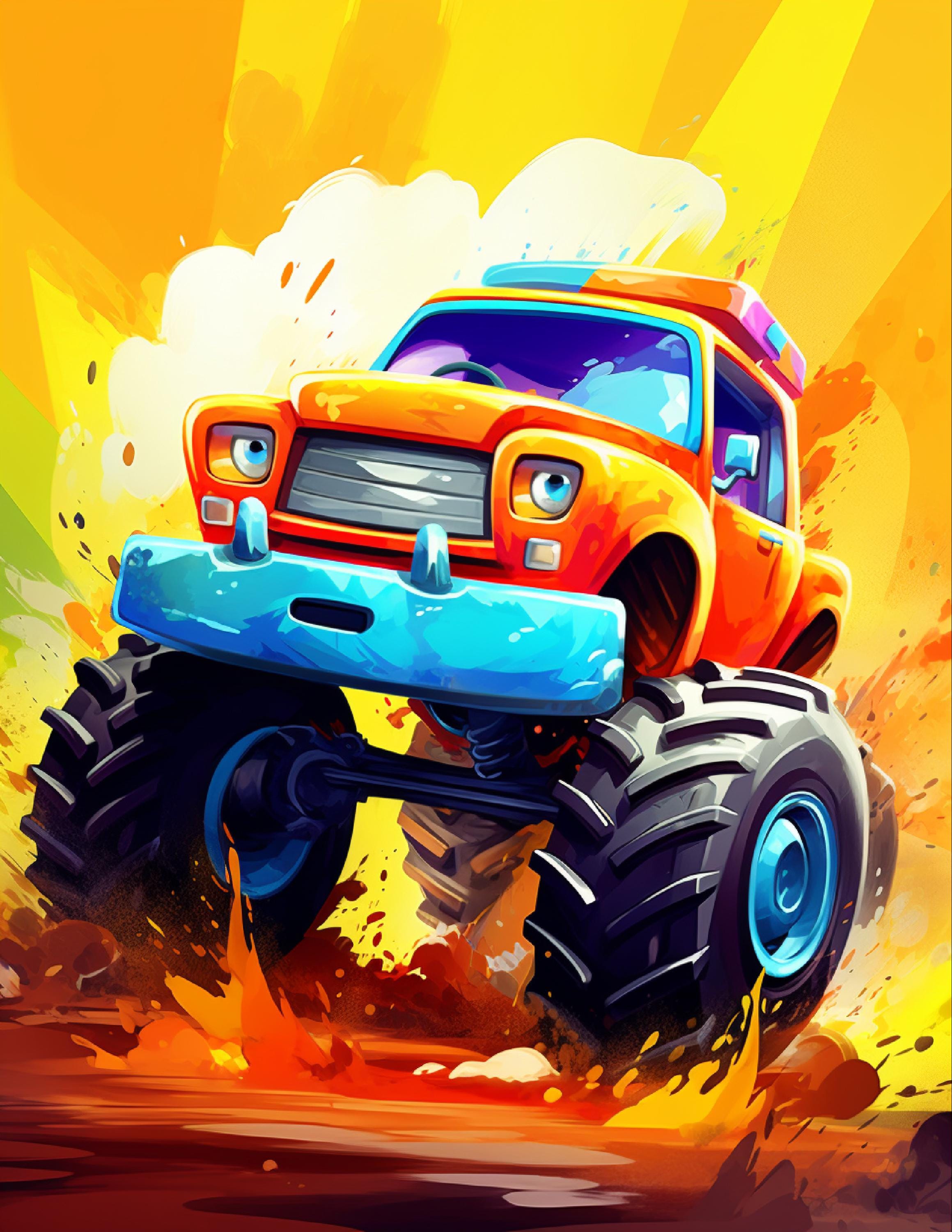 120 Monster Truck Coloring Pages for Kids - Etsy