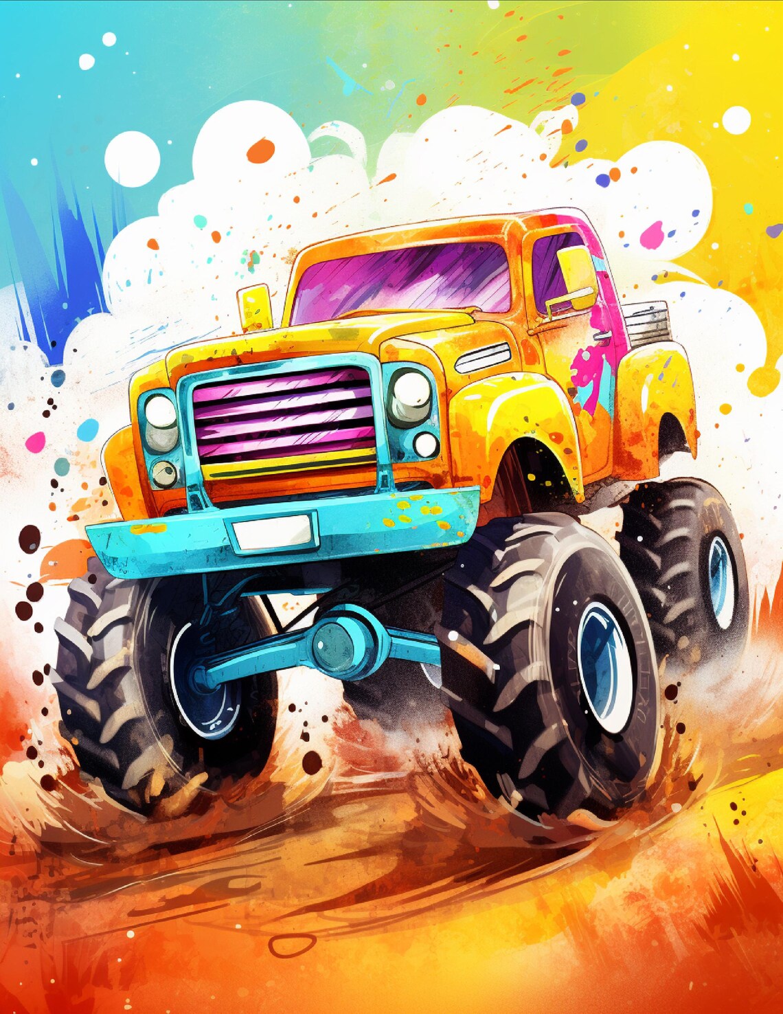 120 Monster Truck Coloring Pages for Kids - Etsy