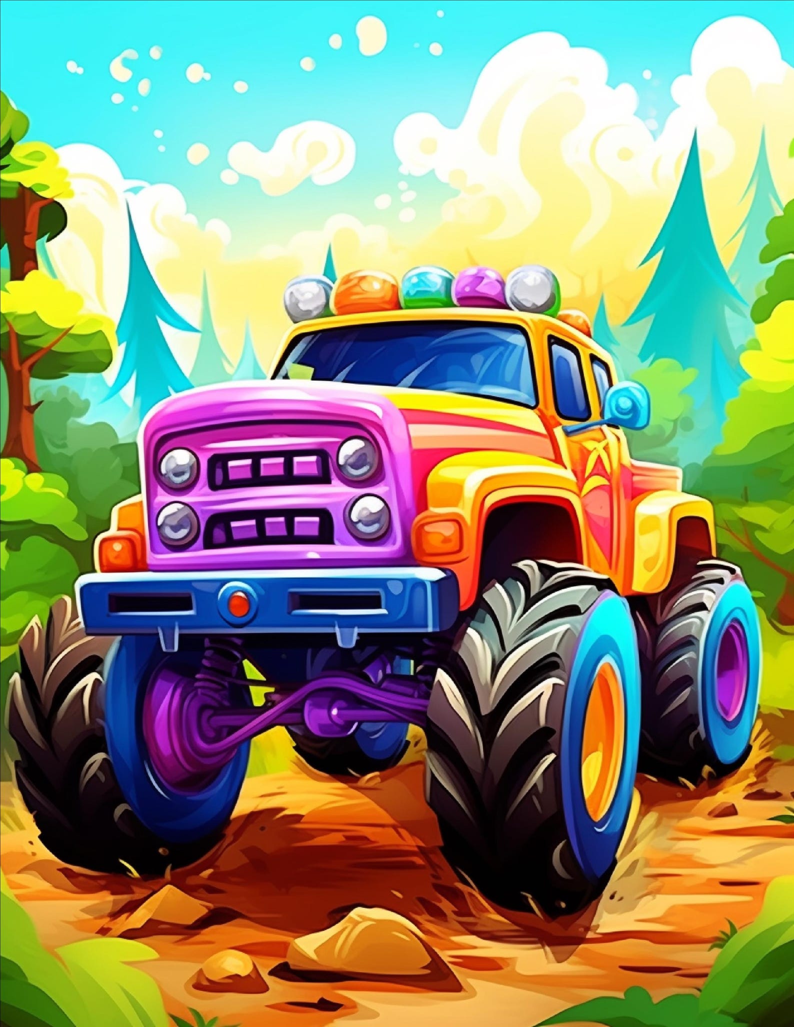 120 Monster Truck Coloring Pages for Kids - Etsy