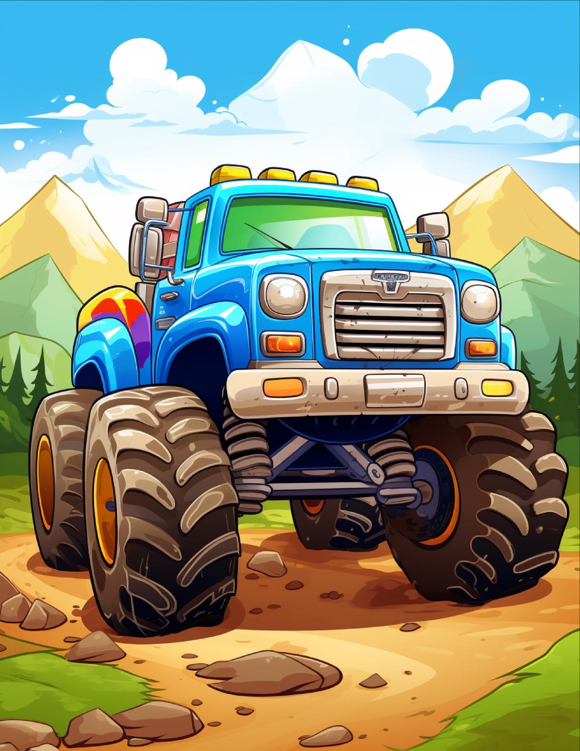 120 Monster Truck Coloring Pages for Kids - Etsy