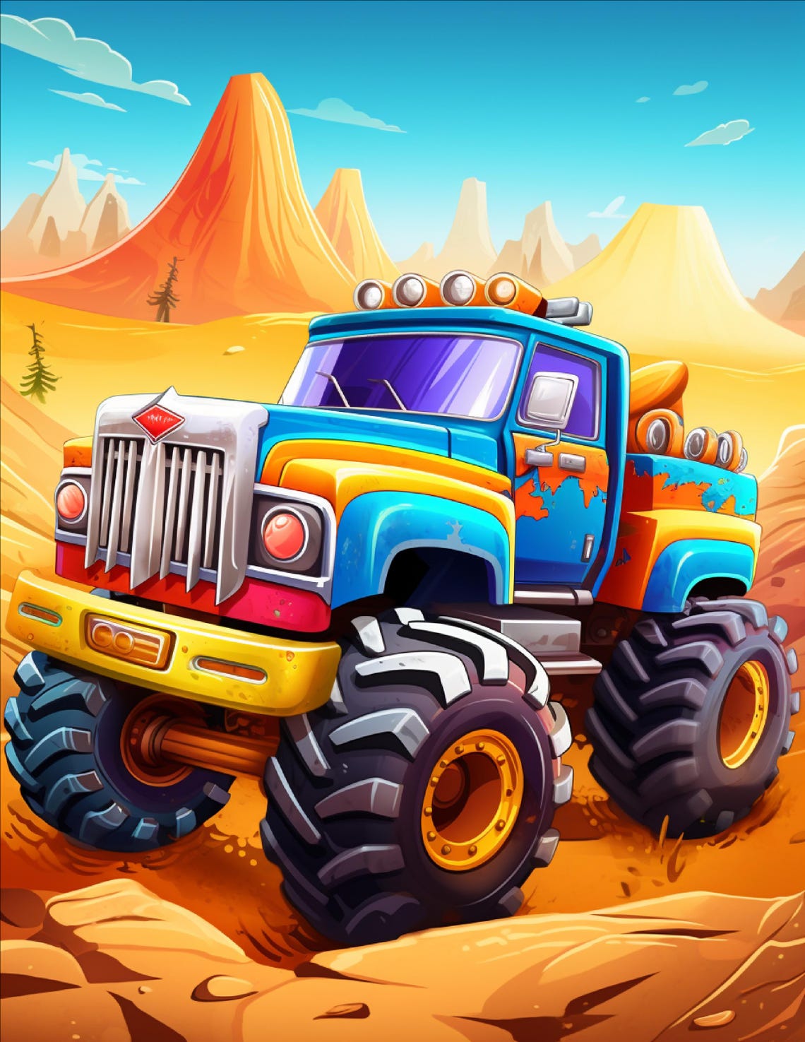 120 Monster Truck Coloring Pages for Kids - Etsy