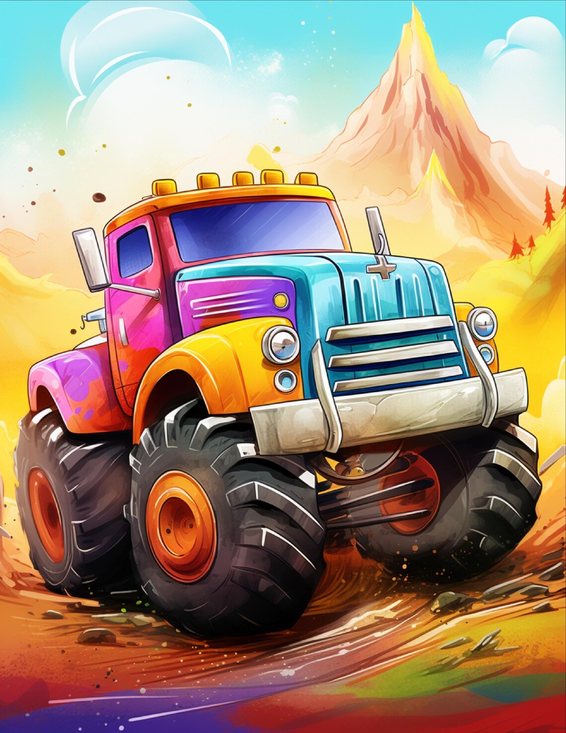 120 Monster Truck Coloring Pages for Kids - Etsy