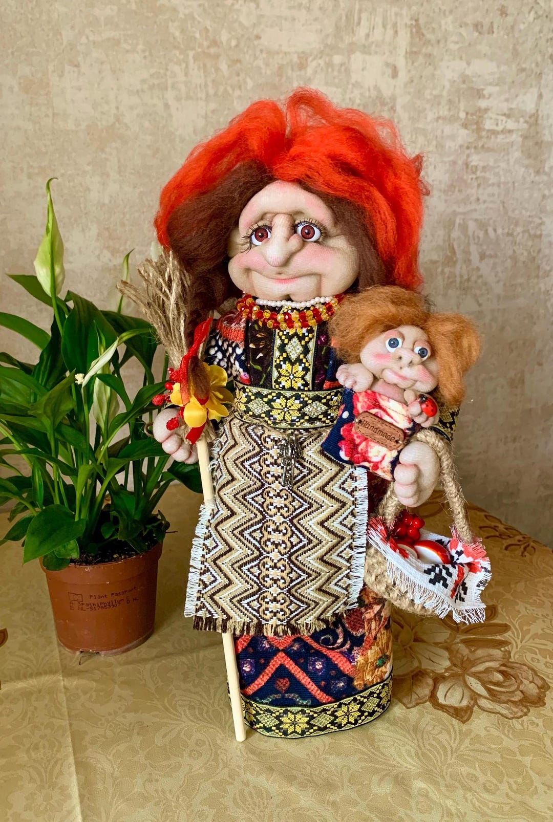 BABA YAGA Witch Doll Witch Forest Fairy Doll Hag With Broom Gift ...
