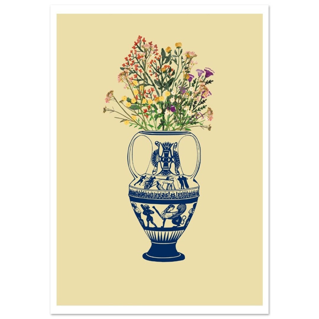 Vase With Bouquet of Flowers Poster - Etsy