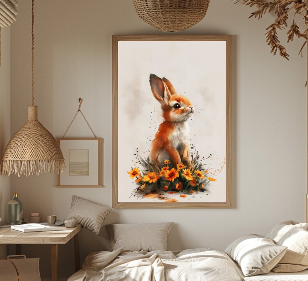 Marigold Bunny - Downloadable Digital Artwork Kids Room Wall Art ...