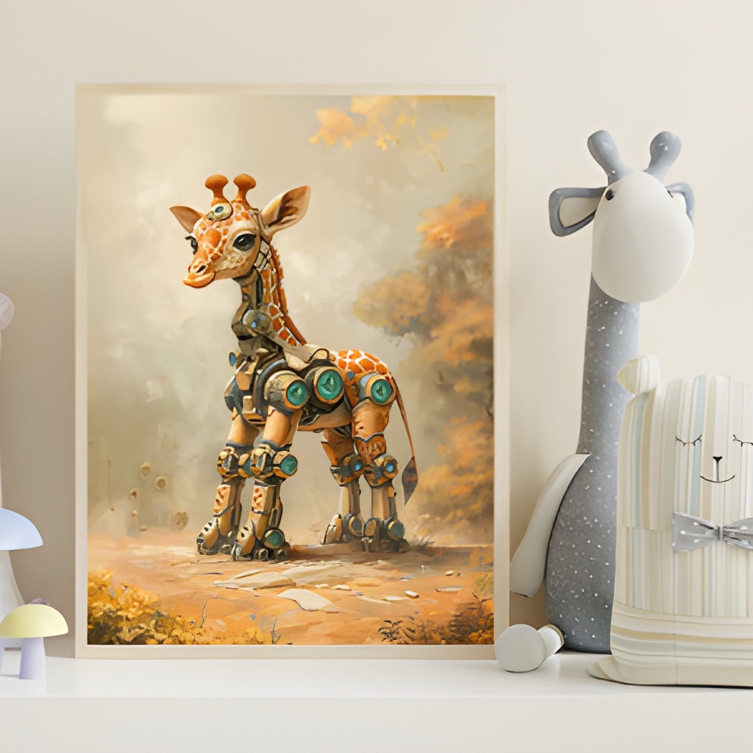 Steampunk Giraffe - Digital Downloadable Artwork Kids Steampunk Decor ...