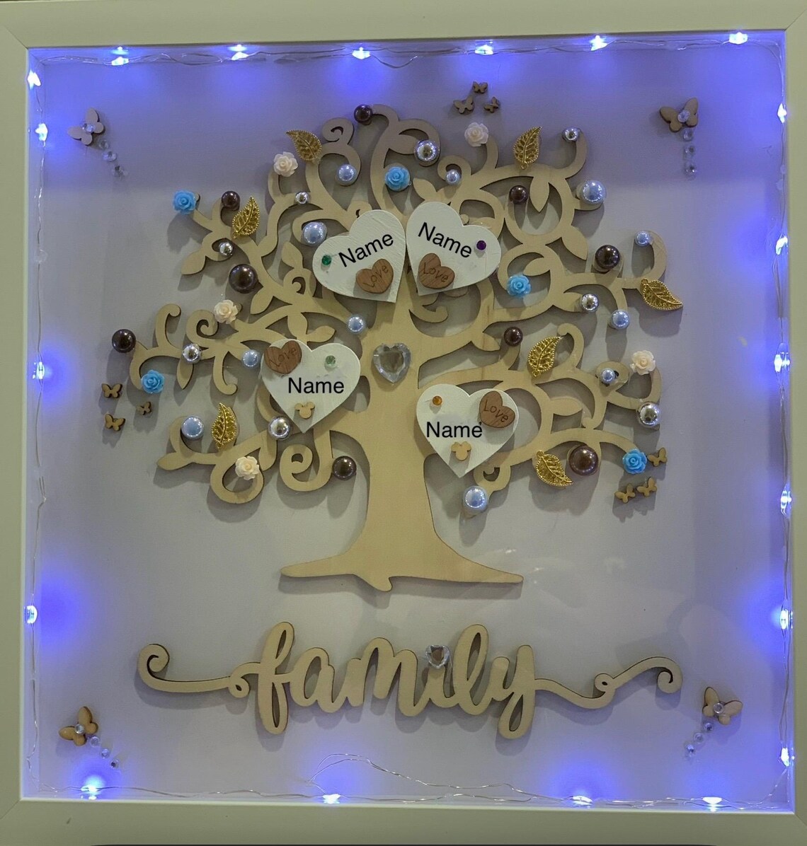 Personalized Family Tree Shadow Box Frame - Etsy