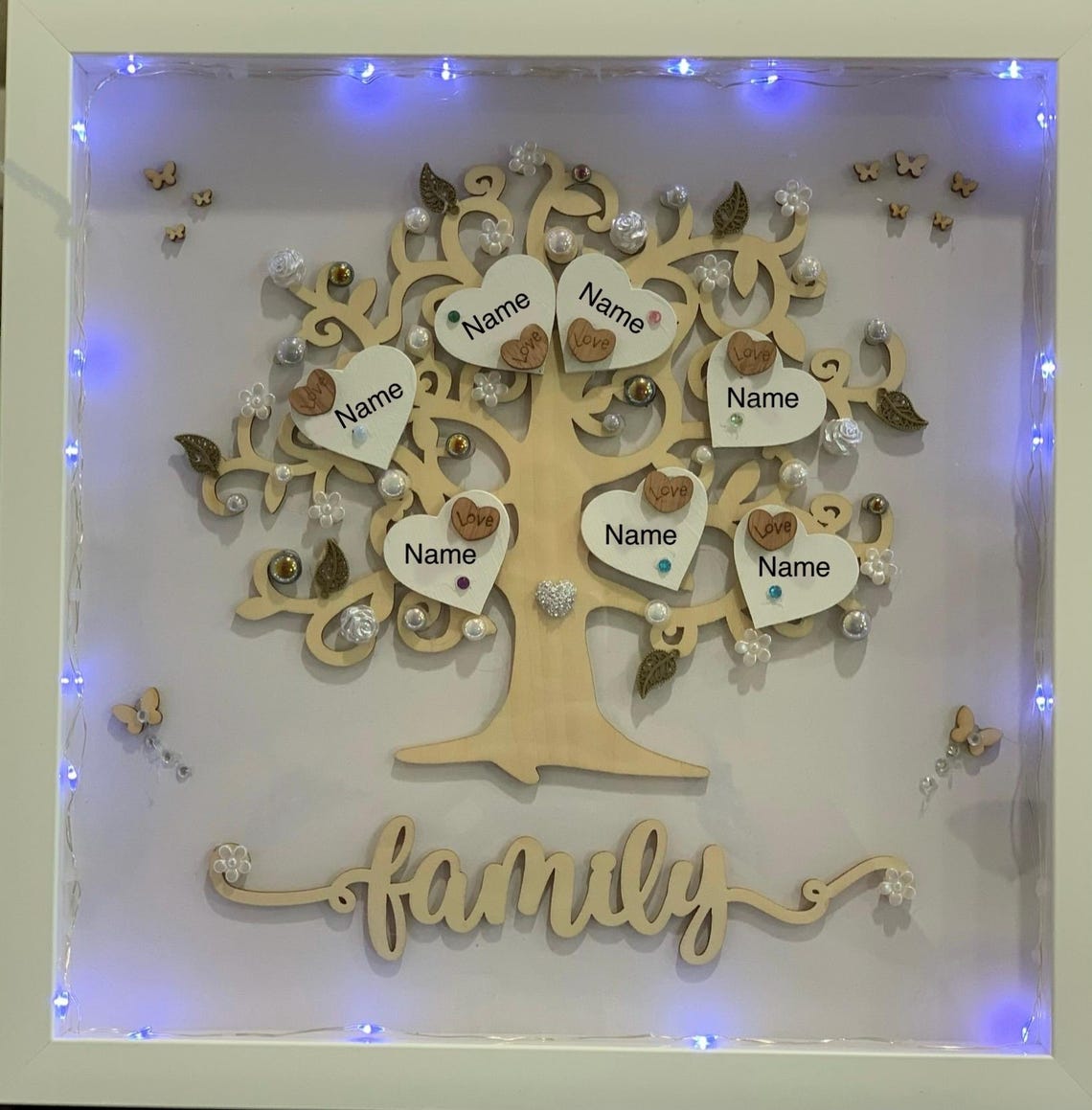 Personalized Family Tree Shadow Box Frame - Etsy