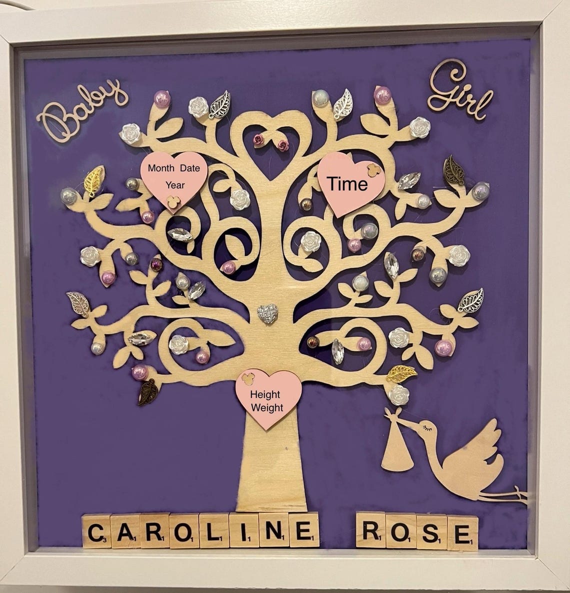 Personalized Baby Shadow Box Frame - Etsy