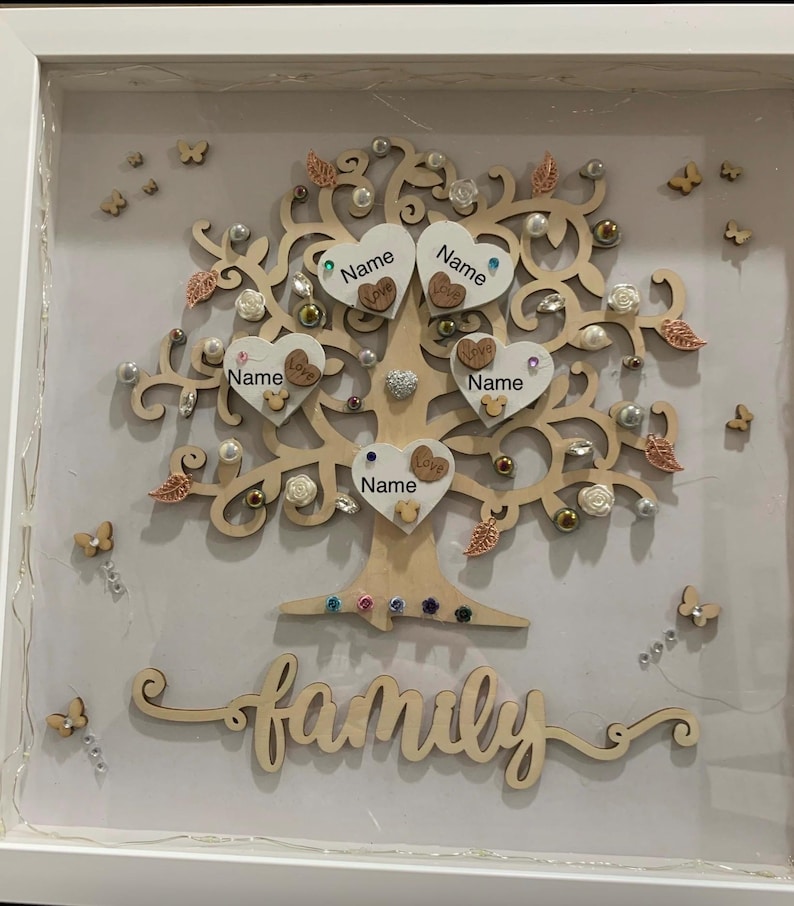Personalized Family Tree Shadow Box Frame - Etsy