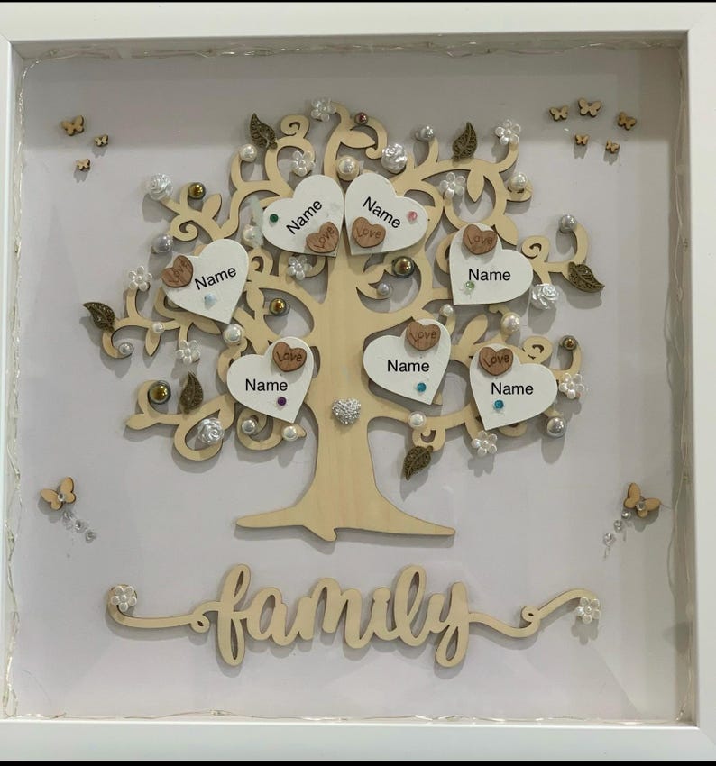 Personalized Family Tree Shadow Box Frame - Etsy