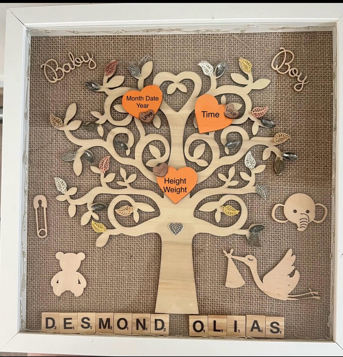 Personalized Baby Shadow Box Frame - Etsy