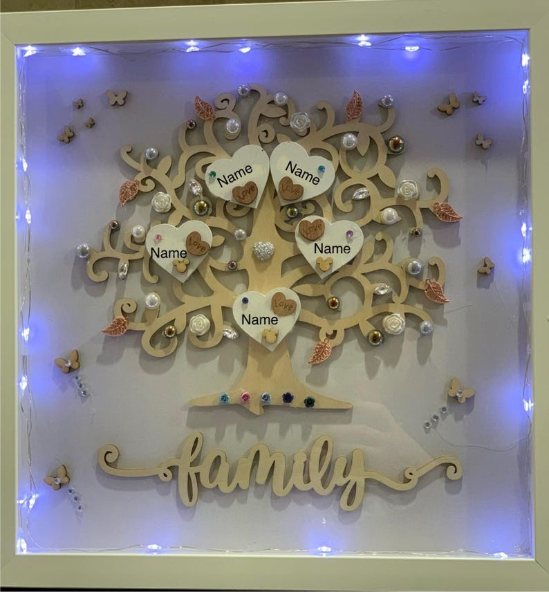 Personalized Family Tree Shadow Box Frame - Etsy