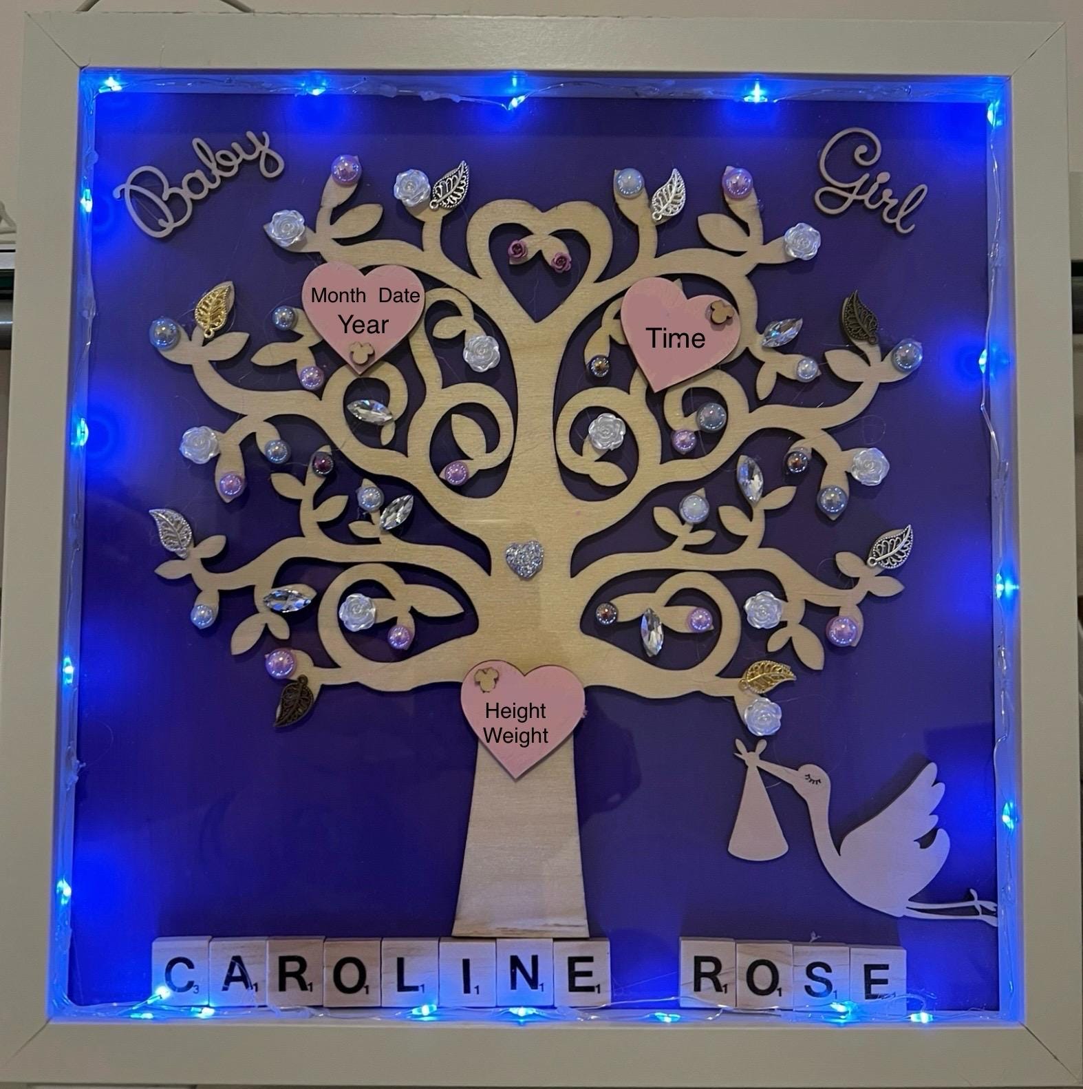 Personalized Baby Shadow Box Frame - Etsy