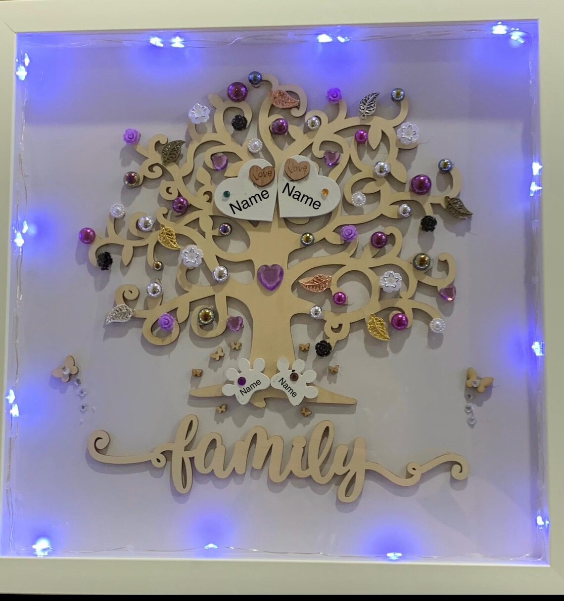 Personalized Family Tree Shadow Box Frame - Etsy